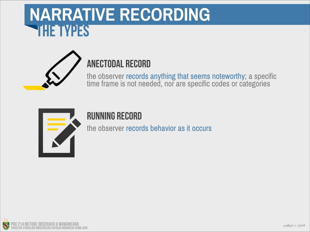 PDU 214 Methods of Observation & Interviewing: Narrative Recording | PDF