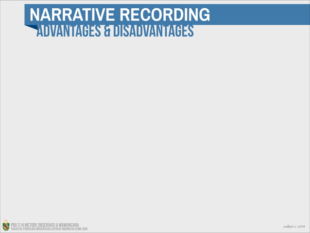 PDU 214 Methods of Observation & Interviewing: Narrative Recording | PDF
