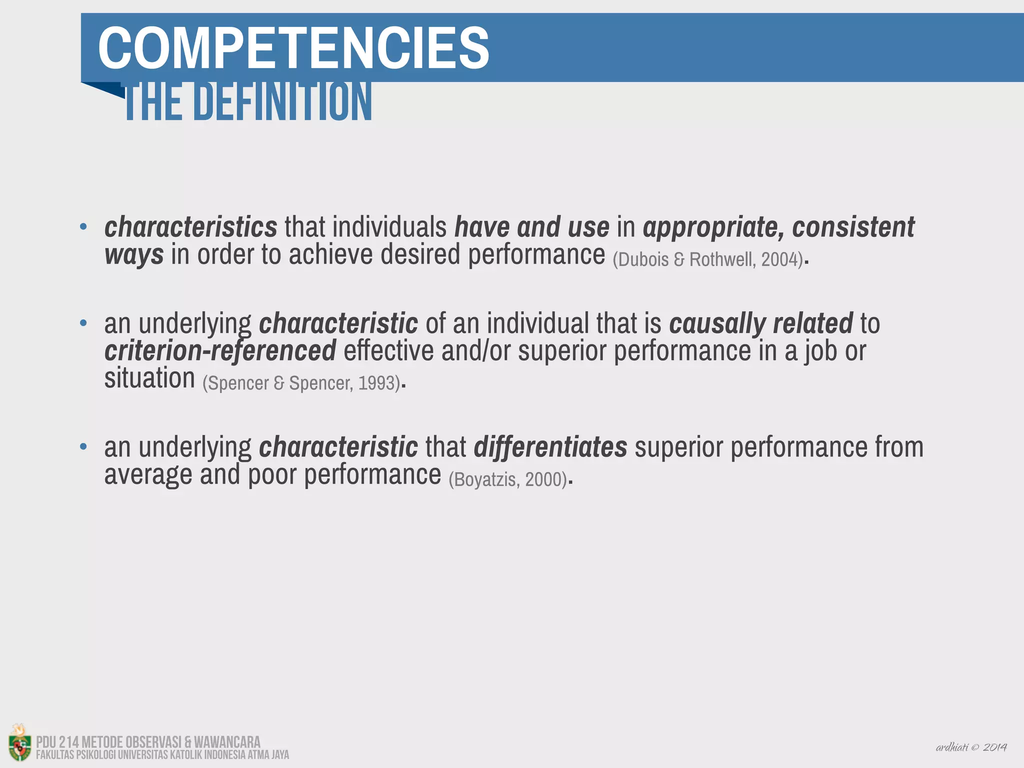 PDU 214 Methods of Observation & Interviewing: Competency Based ...