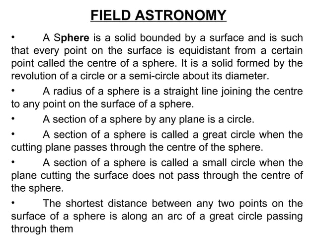 field astronomy | PPT