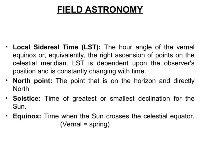 field astronomy | PPT