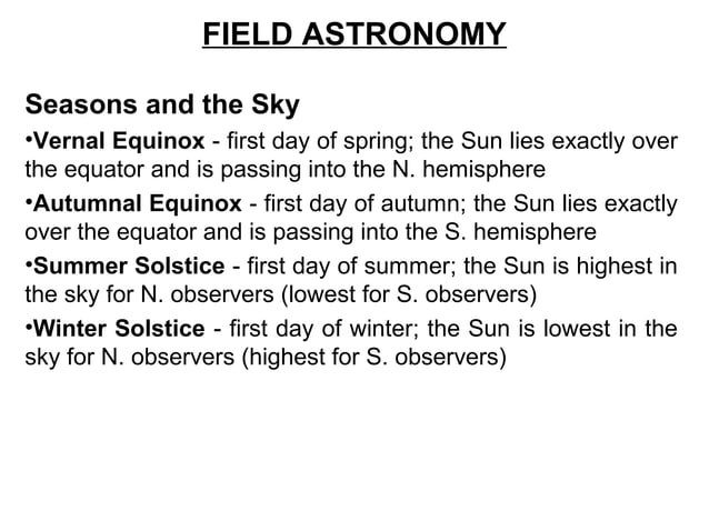field astronomy | PPT