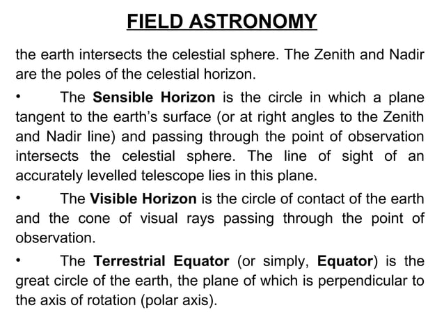 field astronomy | PPT