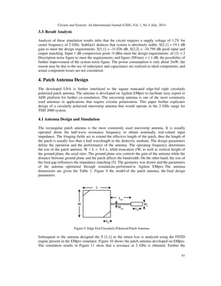 DESIGN AND ANALYSIS OF 2 GHz 130nm CMOS CASCODE LOW NOISE AMPLIFIER WITH INTEGRATED CIRCULARLY ...