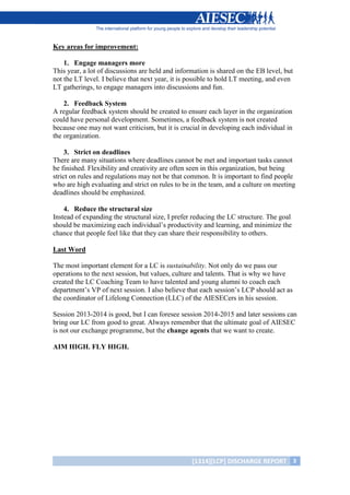 [AIESEC-in-CUHK][1314][LC] LCP Discharge Report | PDF