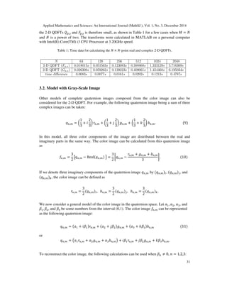 Retooling of Color Imaging in ihe Quaternion Algebra | PDF