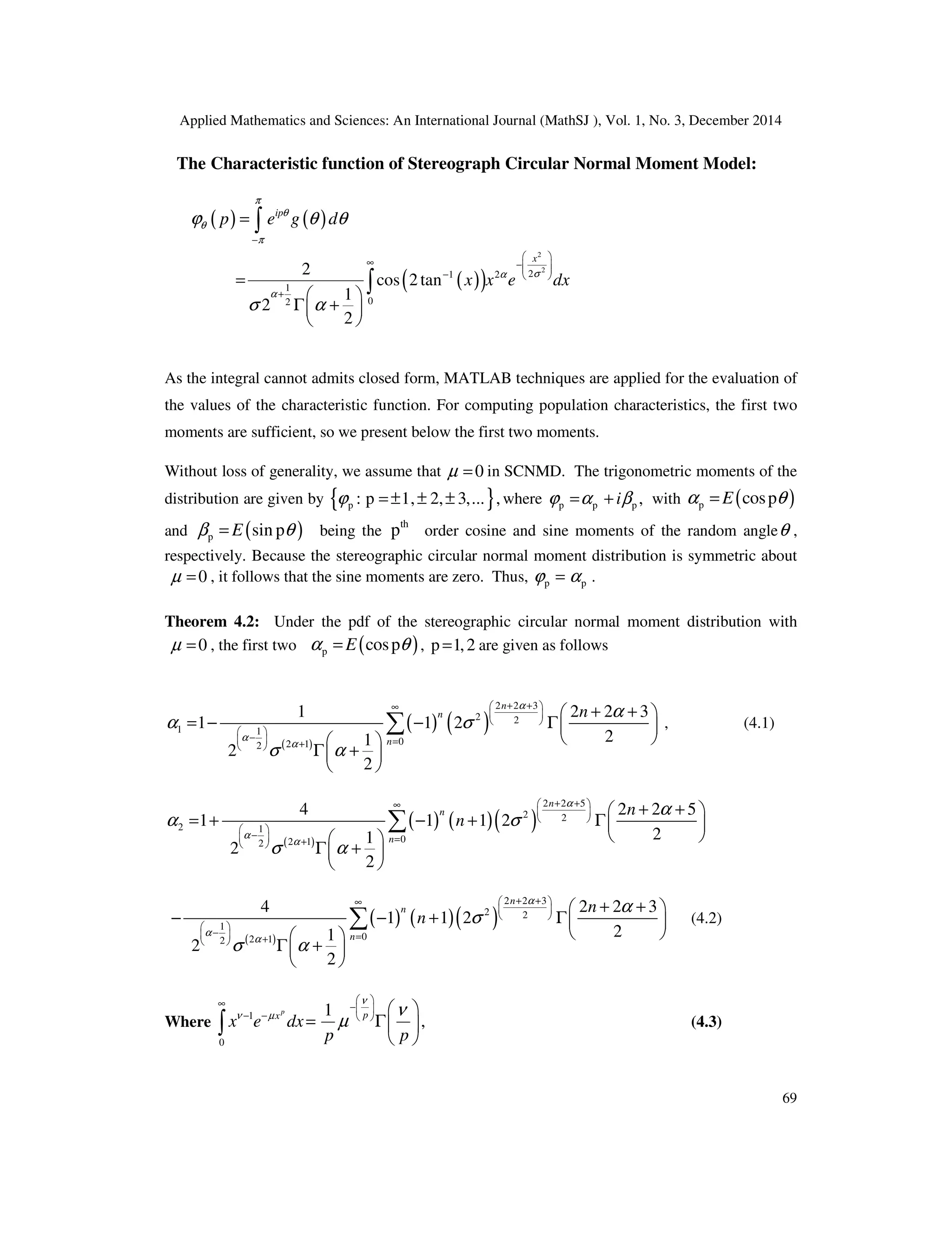 Stereographic Circular Normal Moment Distribution | PDF