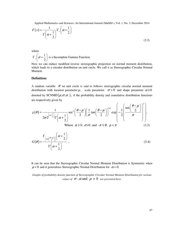 Stereographic Circular Normal Moment Distribution | PDF