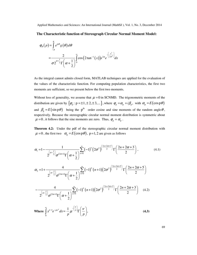 Stereographic Circular Normal Moment Distribution | PDF