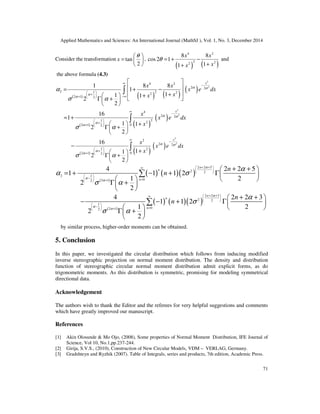 Stereographic Circular Normal Moment Distribution | PDF