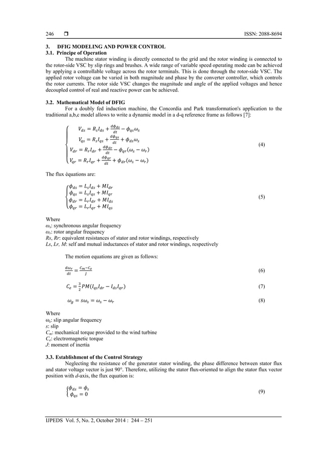 Active And Reactive Power Control Of A Doubly Fed Induction Generator