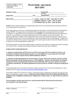 1314 workstudy agreement | PDF