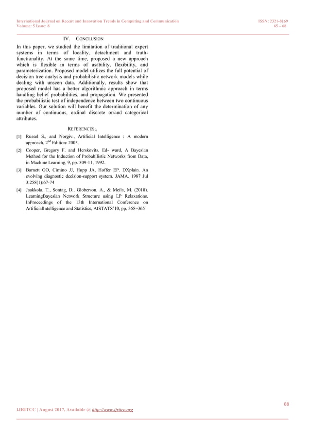 Implementation of Knowledge-Based Expert System Using Probabilistic Network Models | PDF