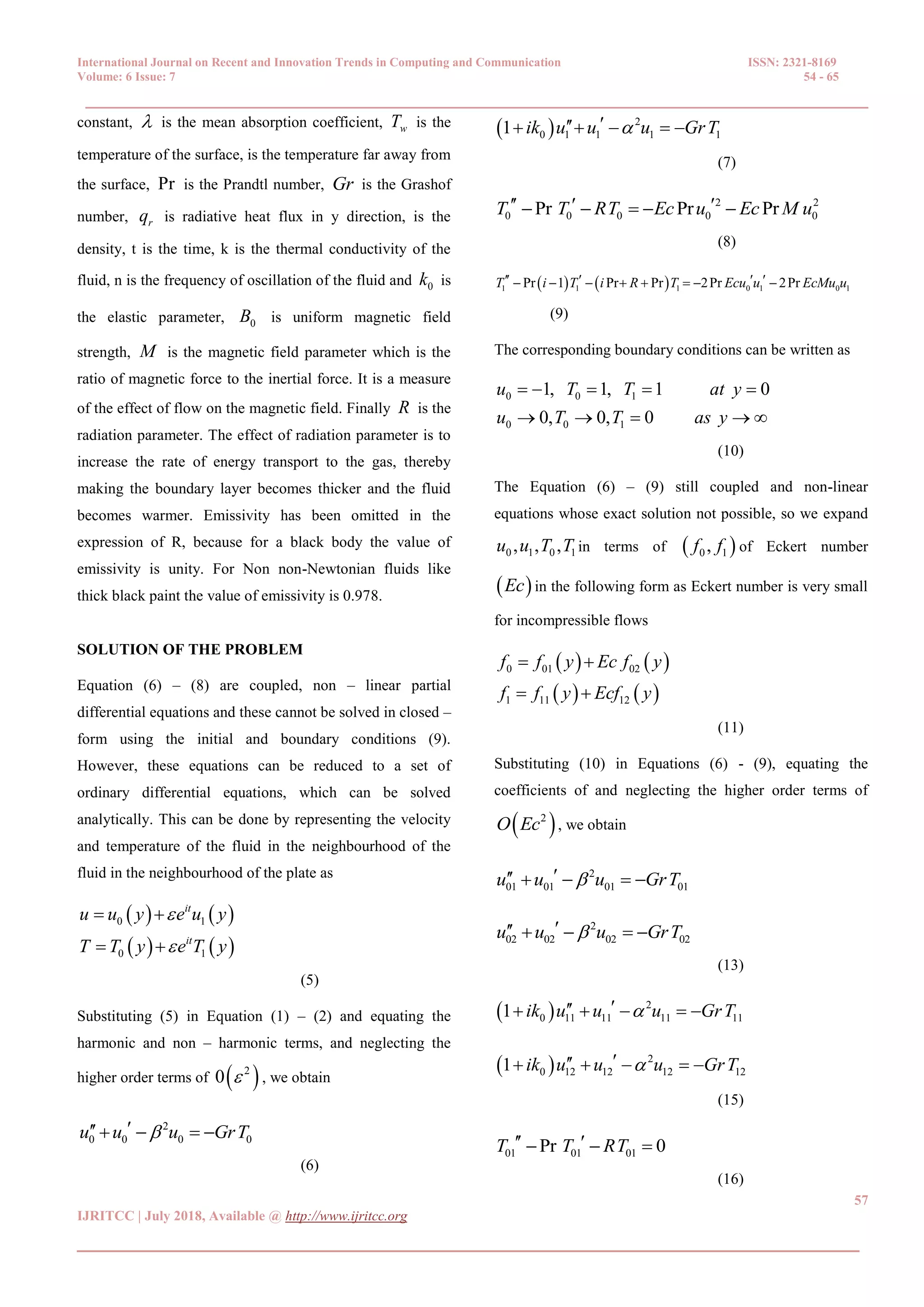 Thermal Radiation and Viscous Dissipation Effects on an Oscillatory Heat and Mass Transfer Flow ...