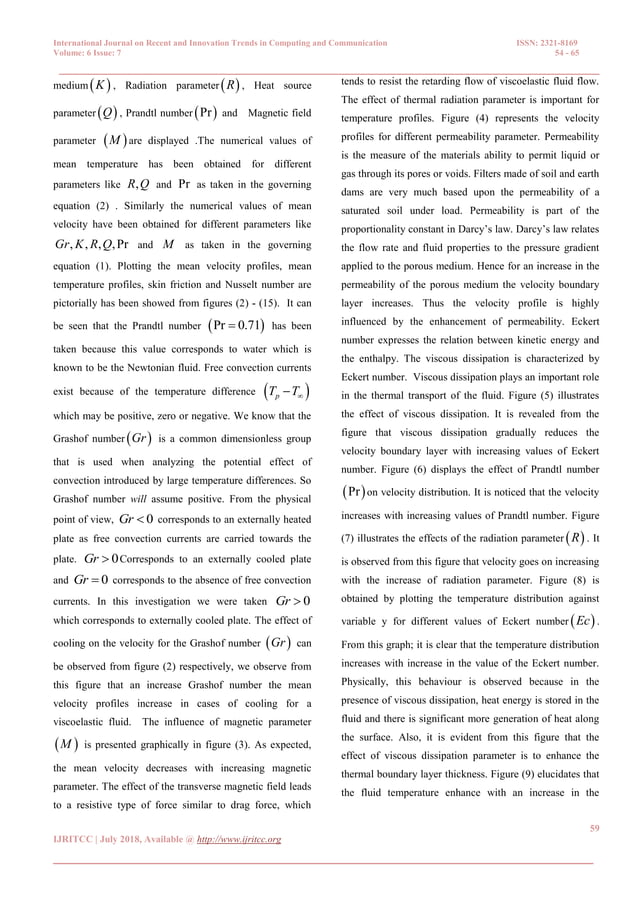Thermal Radiation and Viscous Dissipation Effects on an Oscillatory Heat and Mass Transfer Flow ...