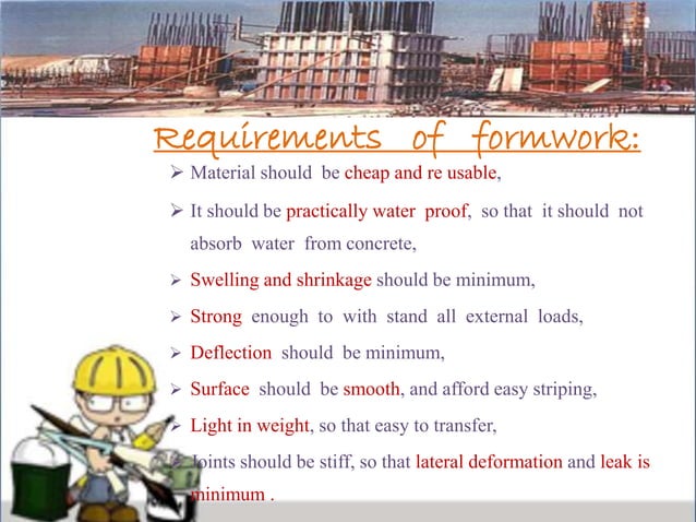 Formwork | PPTX | Woodworking | Arts and Crafts