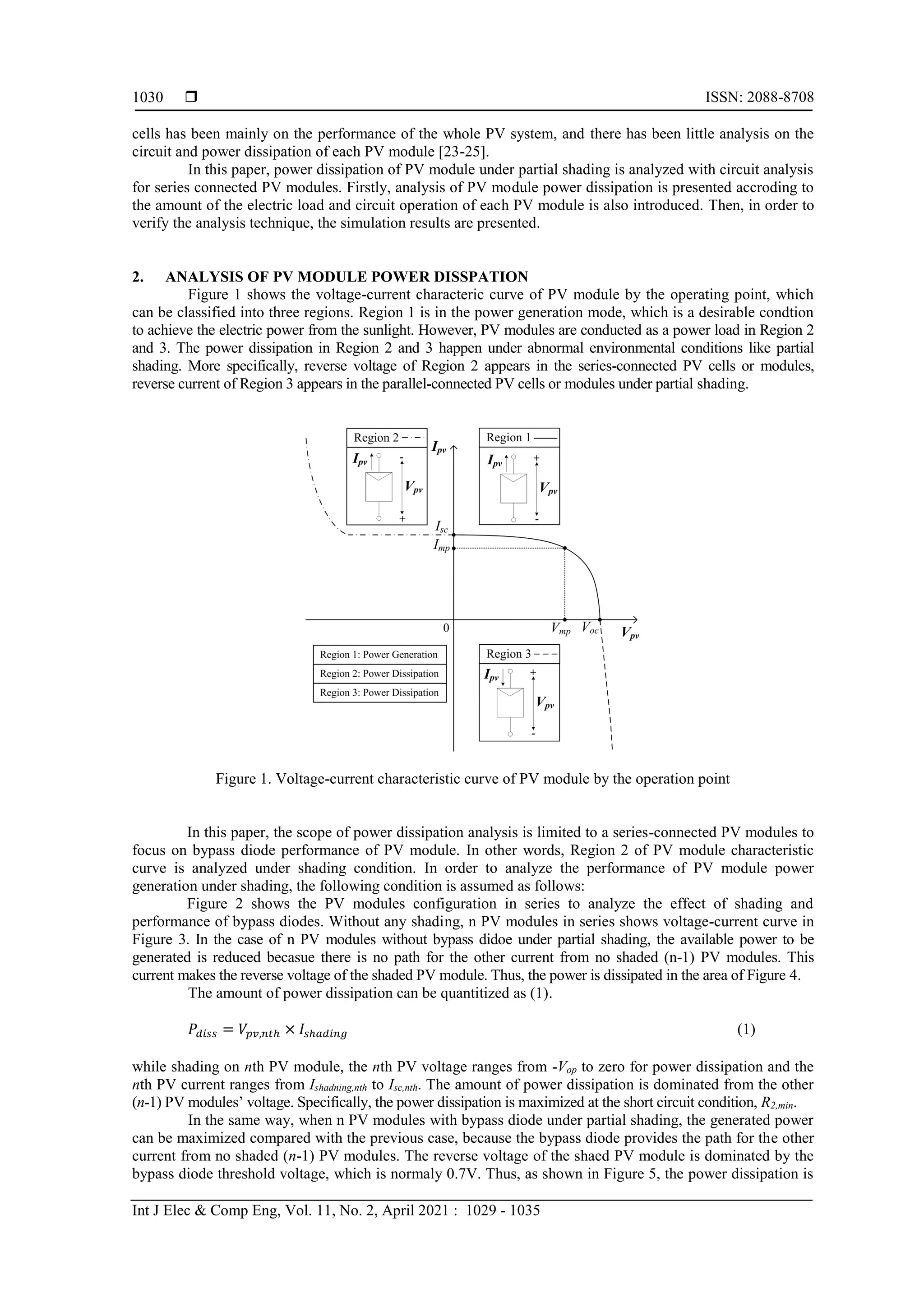 Power dissipation analysis of PV module under partial shading | PDF