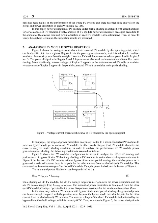 Power dissipation analysis of PV module under partial shading | PDF