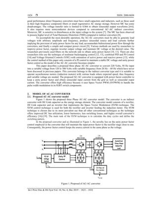 Modelling of three phase SVPWM AC-AC converter using unity power factor control | PDF