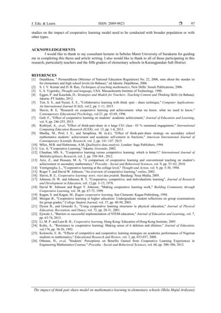 The impact of think pair share model on mathematics learning in ...