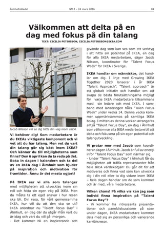About IKEA Talent Focus Week Sweden | PDF