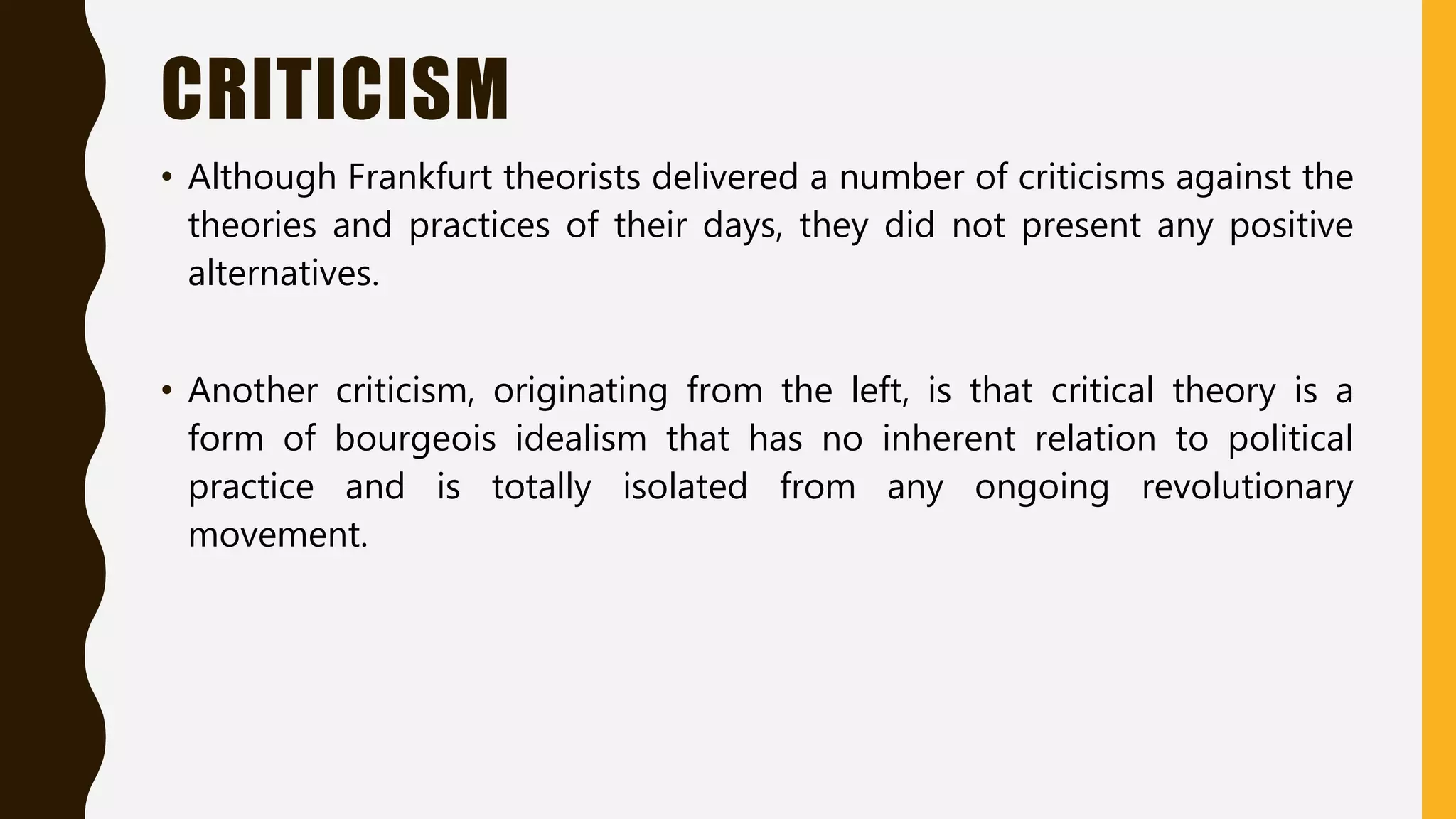 Critical Theory - Frankfurt School | PPTX