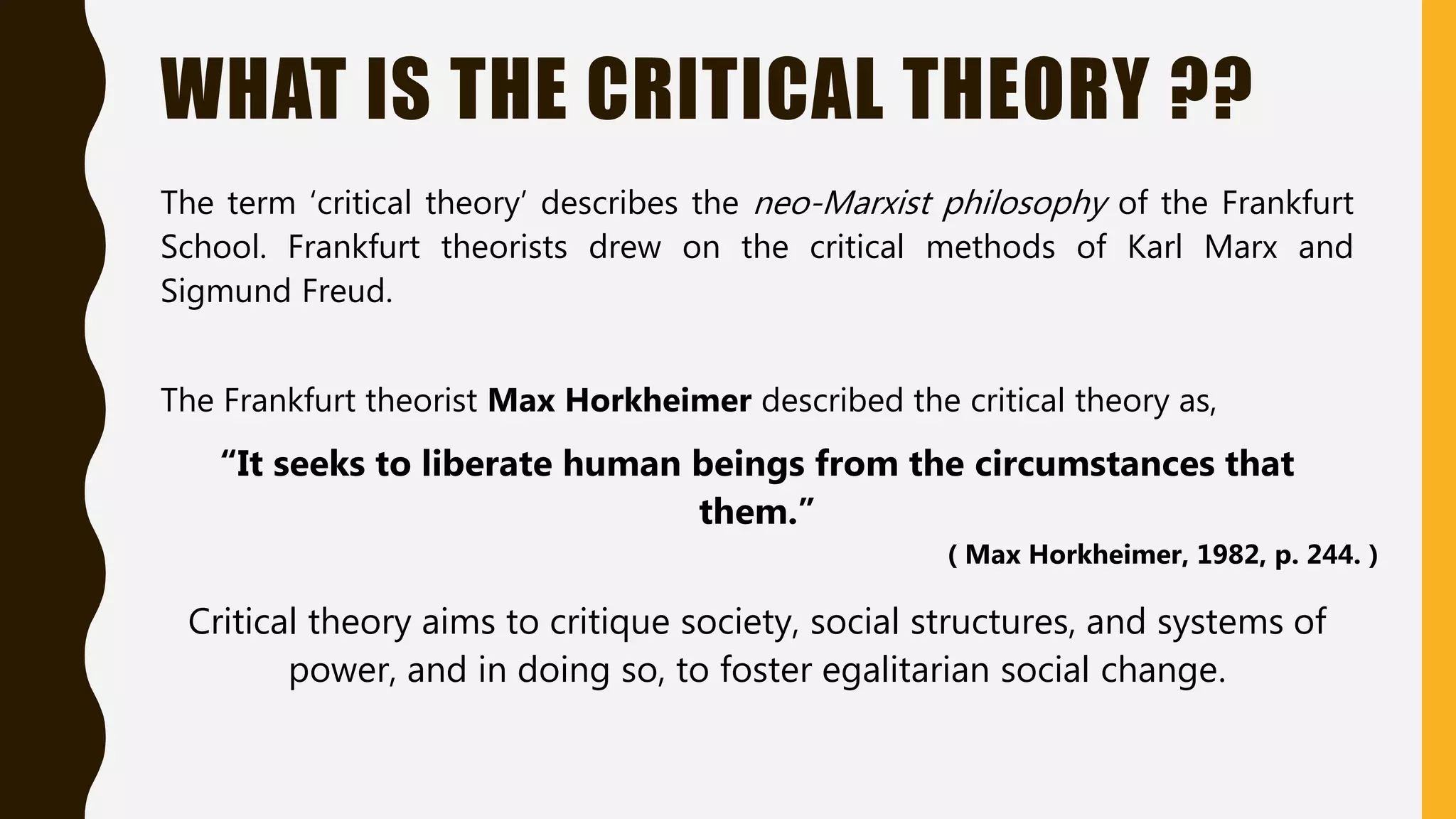 Critical Theory - Frankfurt School | PPTX