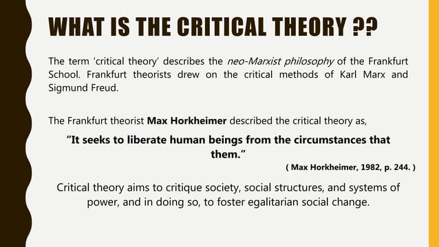 Critical Theory - Frankfurt School | PPTX | Education