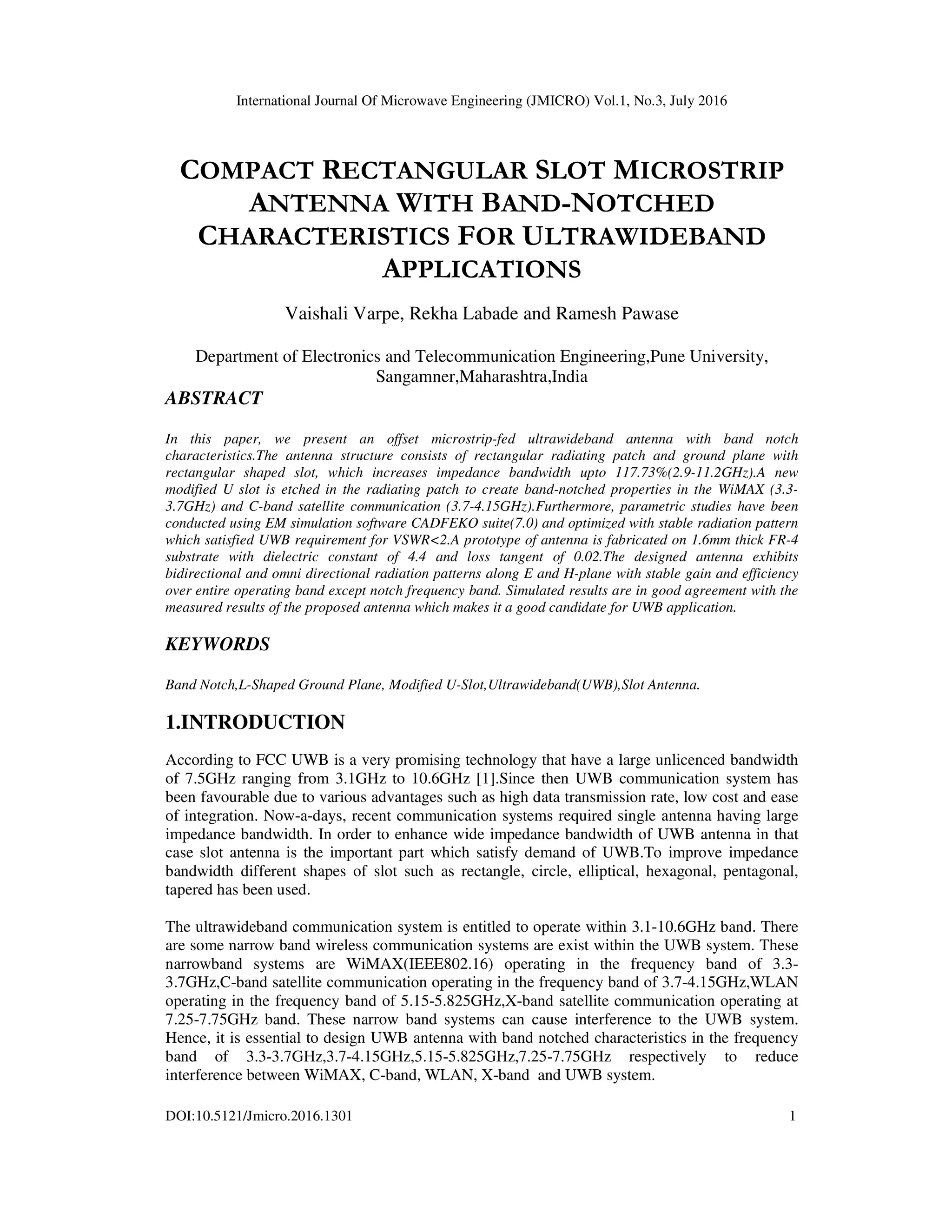 Compact Rectangular Slot Microstrip Antenna with Band-Notched ...