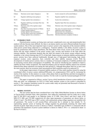 Combined Operation of SVC, PSS and Increasing Inertia of Machine for Power System Transient ...