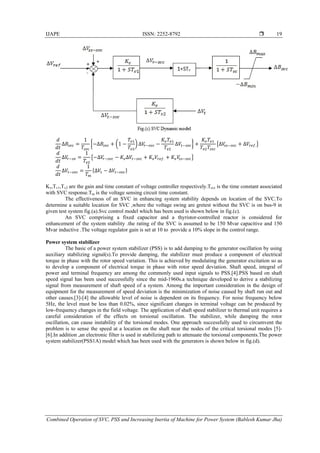 Combined Operation of SVC, PSS and Increasing Inertia of Machine for Power System Transient ...