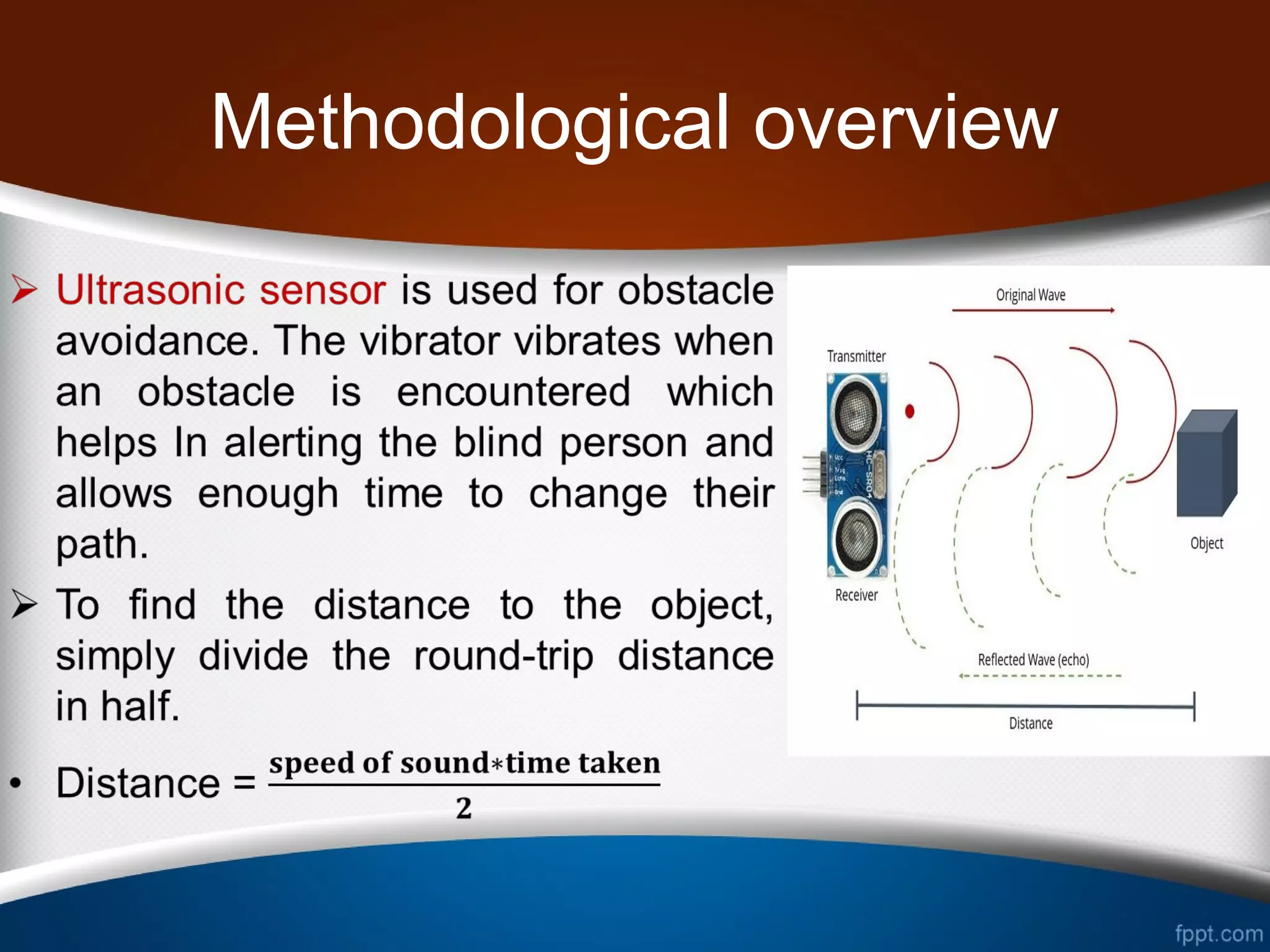 sensor assisted smart white cane for blind man using Arduino UNO | PPT