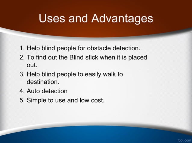 sensor assisted smart white cane for blind man using Arduino UNO | PPT ...