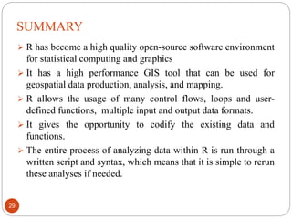 R programming language in spatial analysis | PPT