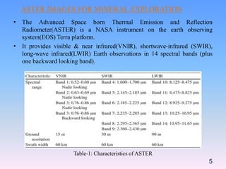 MINERAL EXPLORATION USING ASTER IMAGE | PPTX