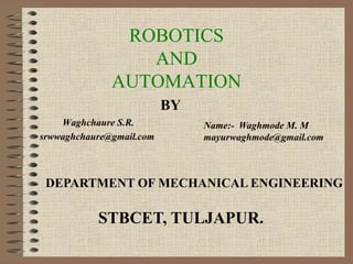 ROBOTICS and automation | PPT