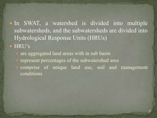 APPLICATIONS OF ARC SWAT MODEL FOR HYDROLOGICAL MODELLING | PPTX