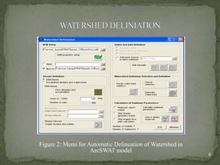 APPLICATIONS OF ARC SWAT MODEL FOR HYDROLOGICAL MODELLING | PPTX