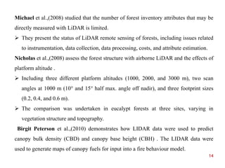 LIDAR TECHNOLOGY AND ITS APPLICATION ON FORESTRY | PPTX