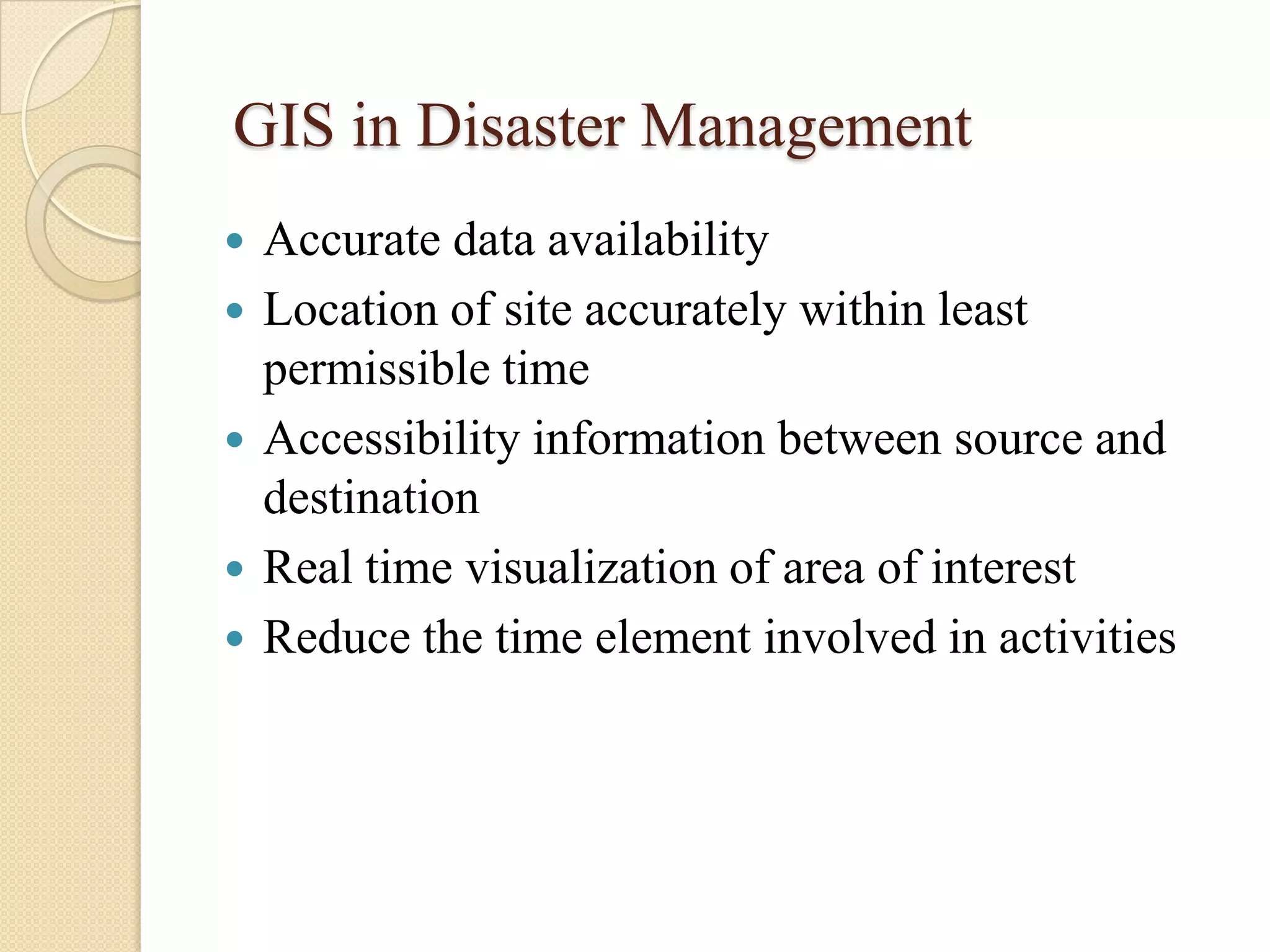 GIS IN DISASTER MANAGEMENT | PPTX