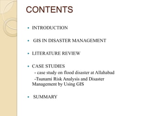 GIS IN DISASTER MANAGEMENT | PPTX