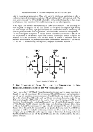 A SINGLE-ENDED AND BIT-INTERLEAVING 7T SRAM CELL IN SUB-THRESHOLD REGION WITH A SMALL AREA ...