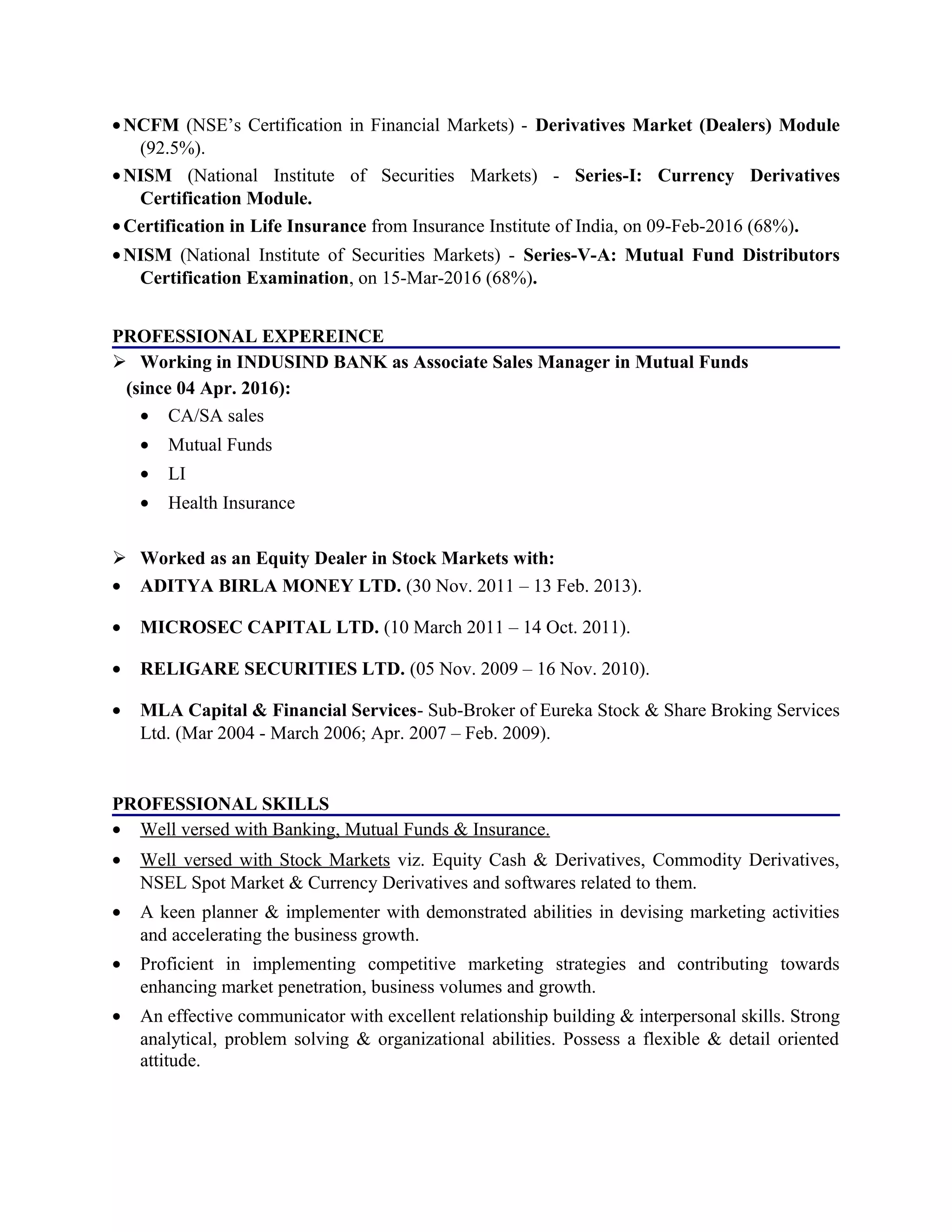 VIVEK AGARWAL - Curriculum vitae | DOC