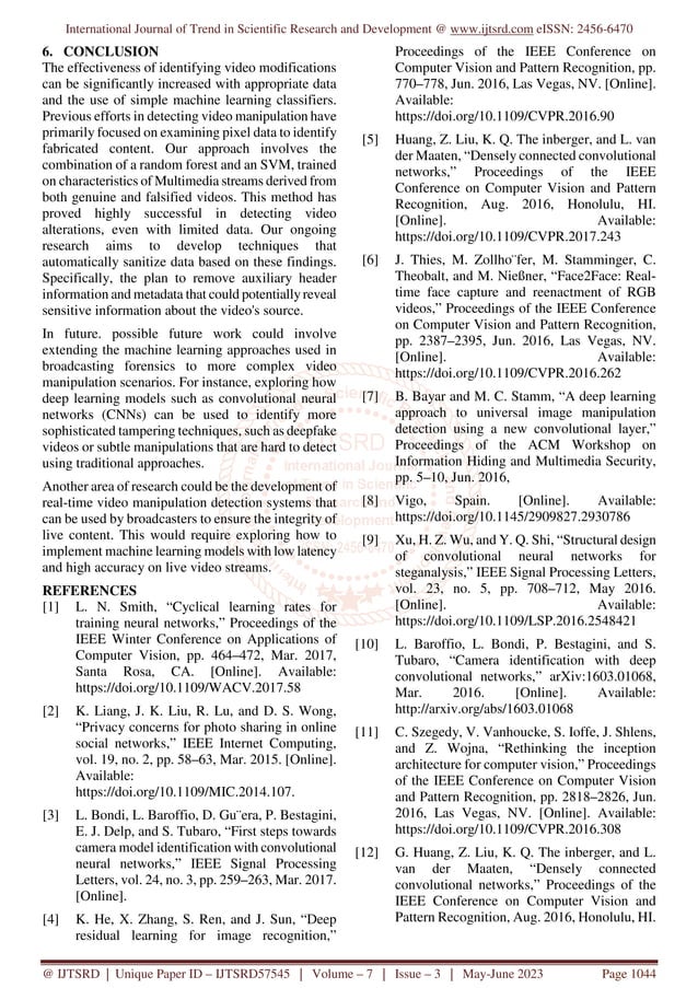 Broadcasting Forensics Using Machine Learning Approaches | PDF