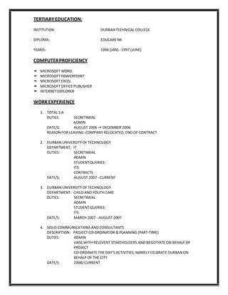 MELISSA CV | PDF