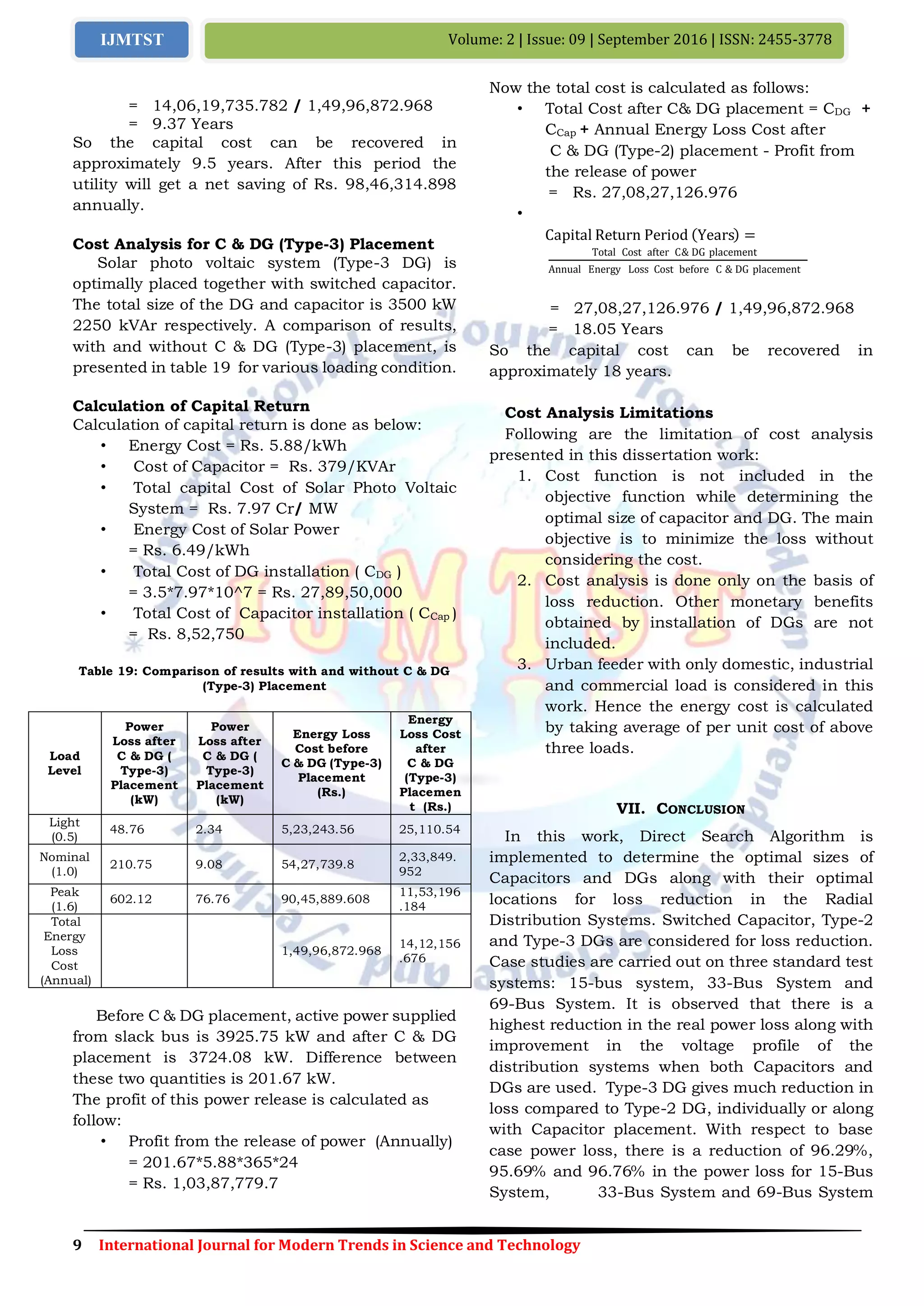 Optimal Placement and Sizing of Capacitor and Distributed Generator in ...