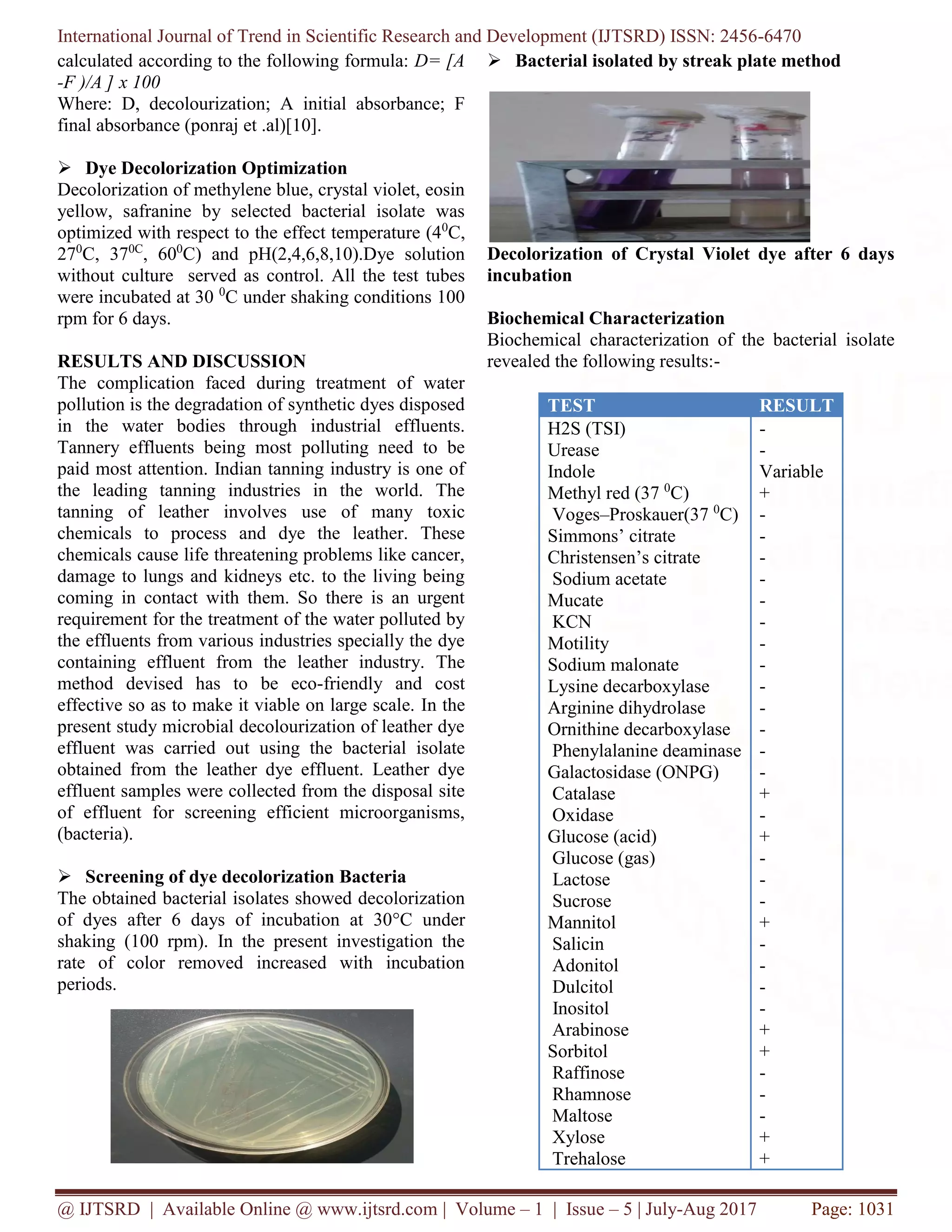 Microbial Decolorization of Leather Dye Effluent | PDF