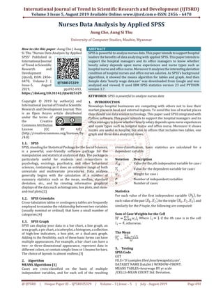 Nurses Data Analysis by Applied SPSS | PDF