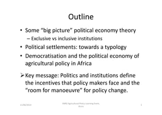 Colin Poulton: The political economy of African Agricultural Policy | PDF