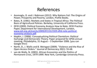 Colin Poulton: The political economy of African Agricultural Policy | PDF